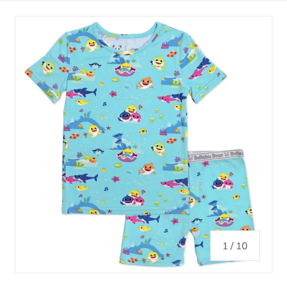 Bellabu Bear | Pajamas | Bellabu Bear Baby Shark Bamboo Short Sleeve ...
